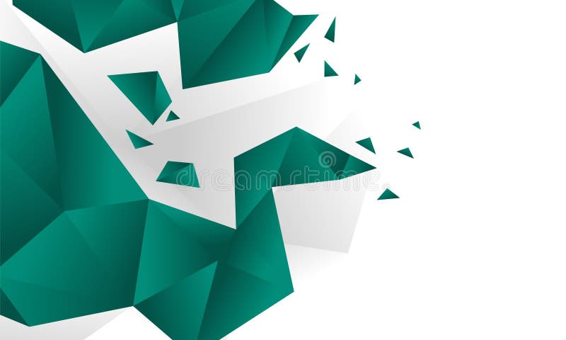 Green Polygon Style on White Background. Stock Vector - Illustration of ...