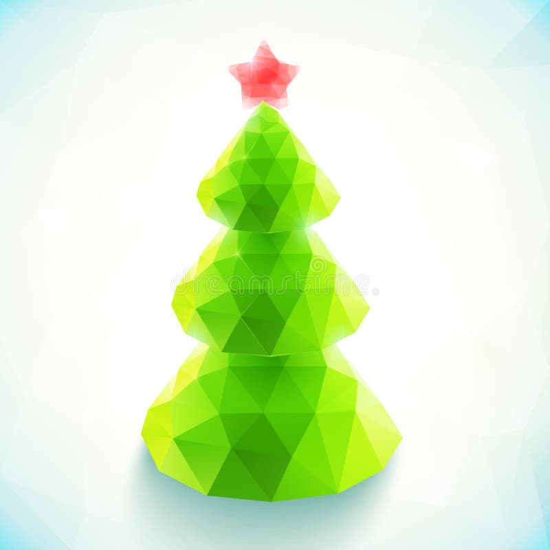 Green Polygonal Vector Christmas Tree Stock Illustration - Illustration ...