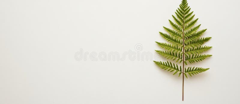 A Green Polypod Fern Leaf with an Empty Space for Text Against a Nature ...