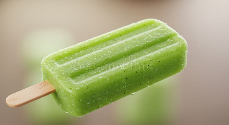 Green Popsicle on Wooden Stick Stock Image - Image of frozen, cool ...