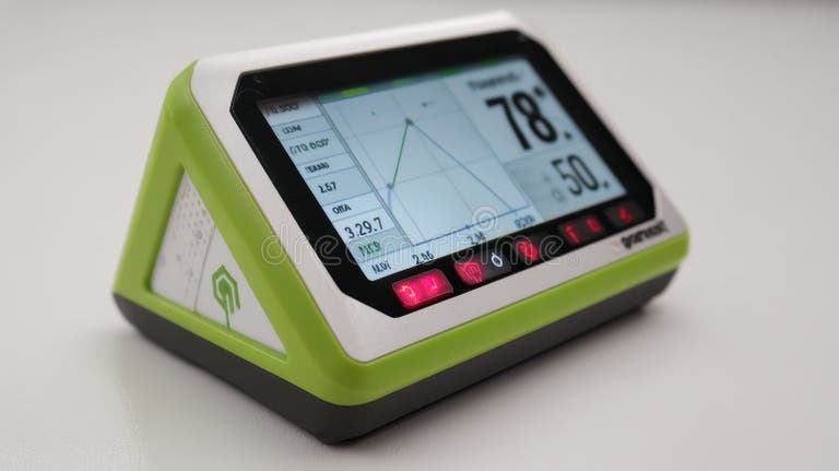 Green Portable Data Logger Device Stock Illustration - Illustration of ...