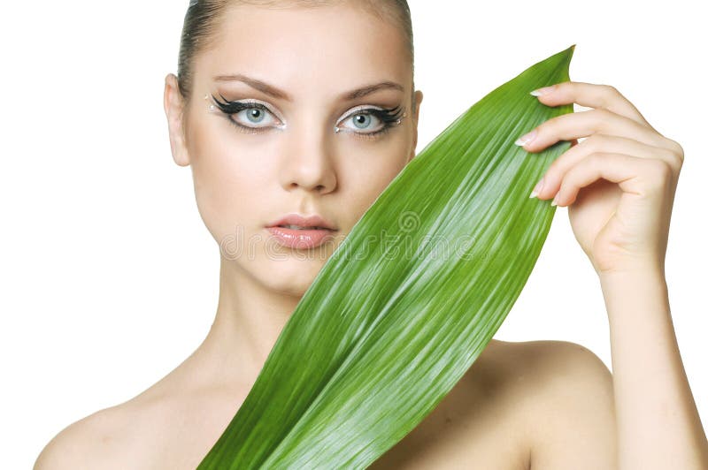 Green portrait stock image. Image of attractive, complexion - 34403205
