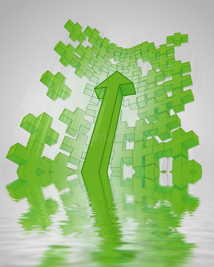Green Positive Increasing Up Plus Sign Stock Illustration ...