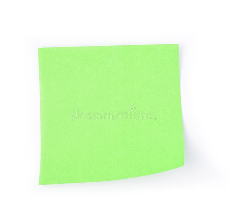 Green Post it Paper Note on White Background Stock Image - Image of ...