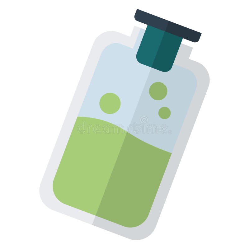 Green Potion Lab Bottle. Vector Stock Illustration - Illustration of ...