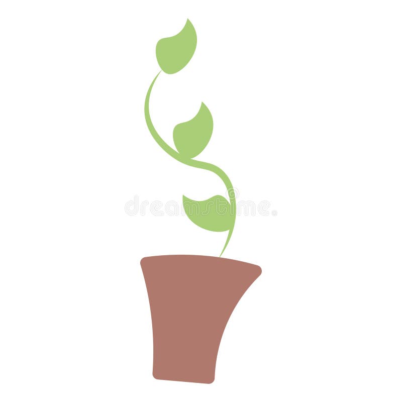 Green Potted Sprouting Plant. Vector Stock Vector - Illustration of ...
