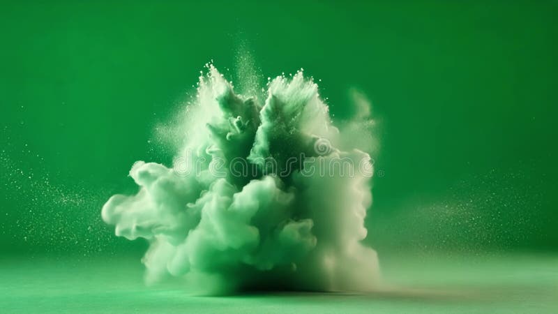 Green Powder Exploding on Green Screen Background Stock Video - Video ...