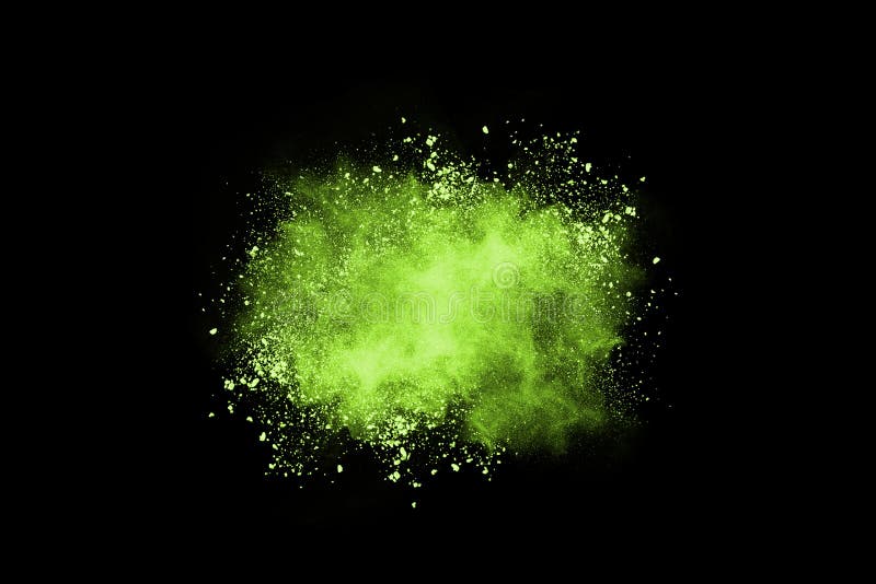 Green Powder Explosion Cloud on White Background Stock Image - Image of ...