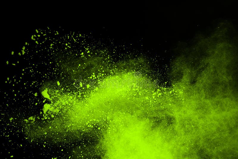 Green Powder Explosion on Black Background. Stock Photo - Image of ...