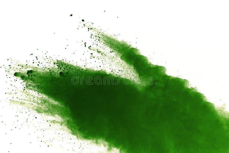 Green Powder Explosion Isolated on White Background Stock Image - Image ...