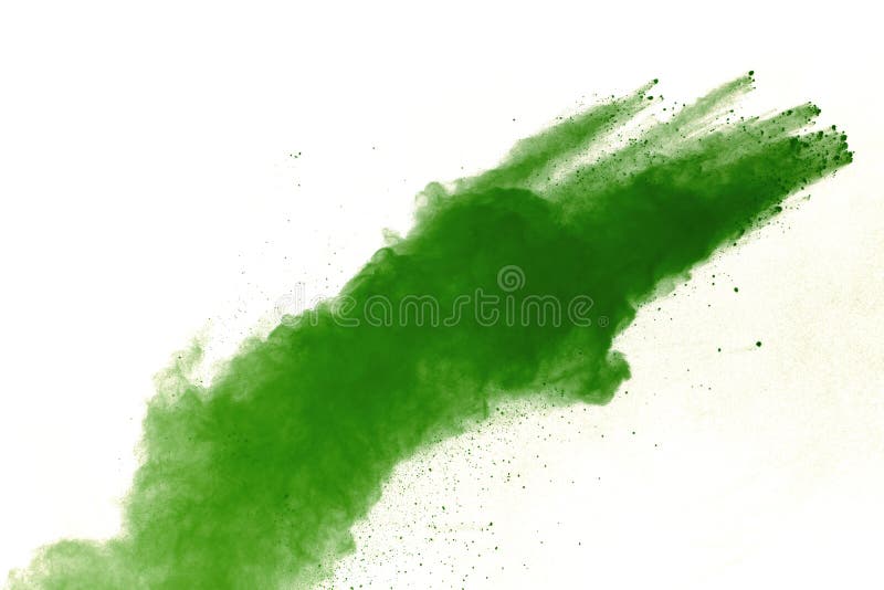 Green Powder Explosion Isolated on White Background Stock Image - Image ...