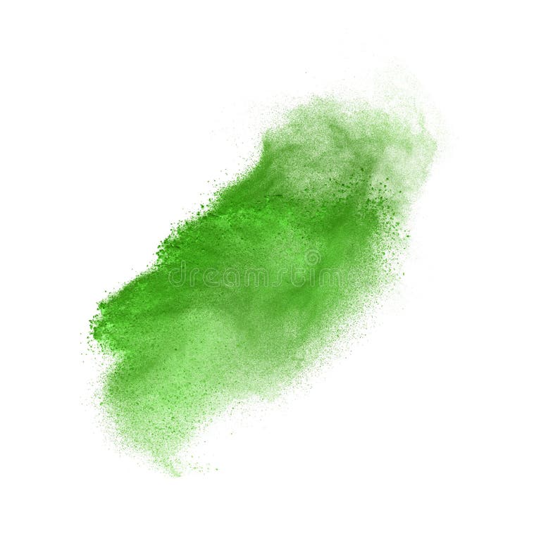 Green Powder Explosion Isolated on White Stock Photo - Image of clouds ...
