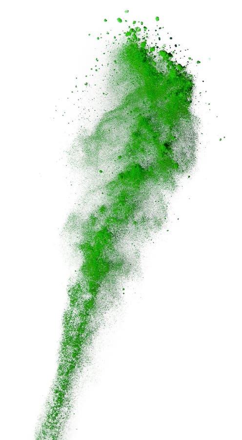 Green Powder Explosion Isolated on White Background Stock Photo - Image ...