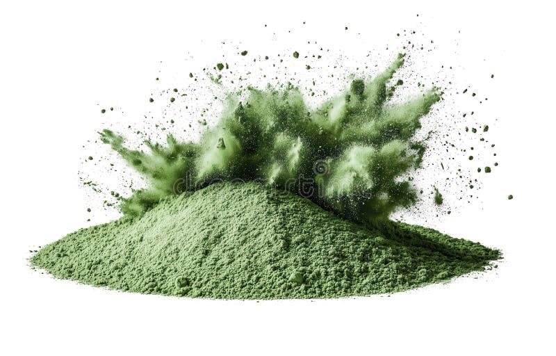 Green Powder Explosion Isolated on White Stock Illustration ...