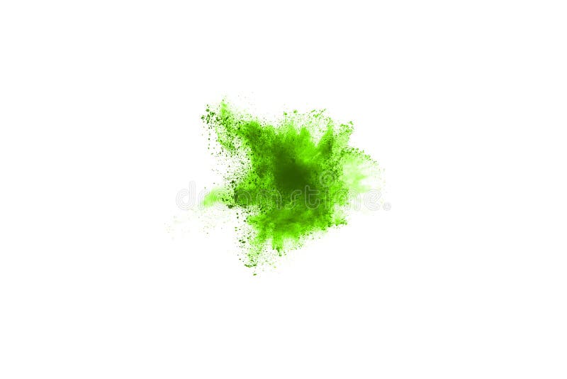 Green Powder Explosion on White Background. Stock Photo - Image of ...