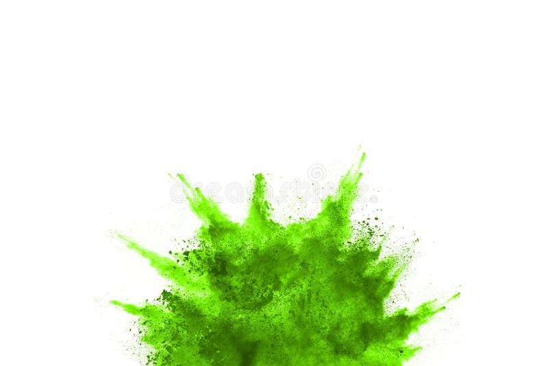Green Powder Explosion on White Background. Stock Photo - Image of ...