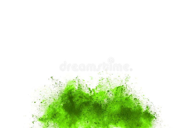 Green Powder Explosion on White Background. Stock Photo - Image of ...