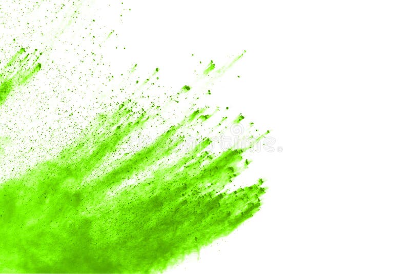 Green Powder Explosion on White Background. Stock Image - Image of ...