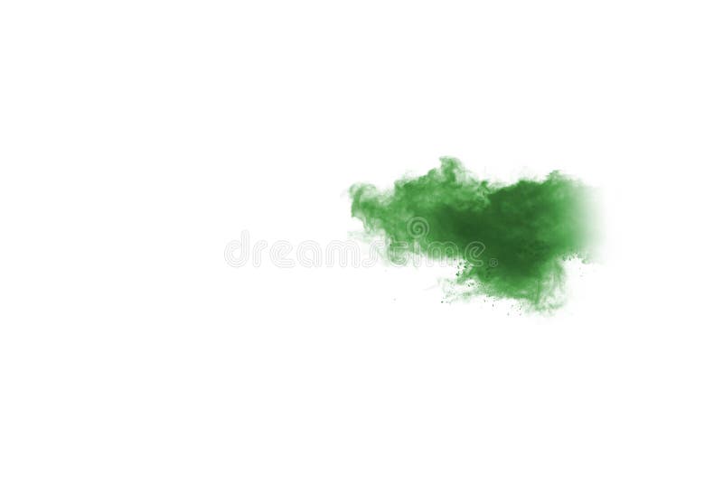Green Powder Explosion on White Background. Stock Image - Image of ...
