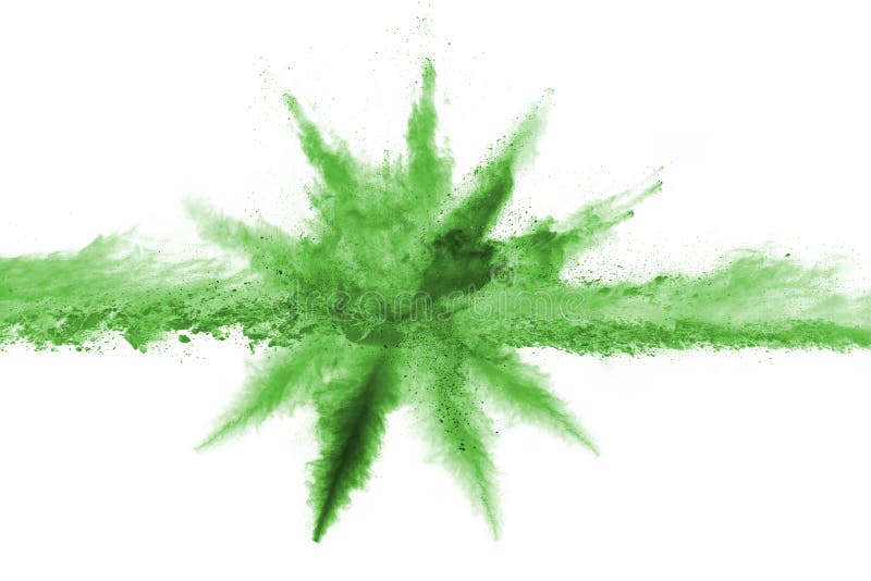 Green Powder Explosion on White Background. Stock Photo - Image of ...