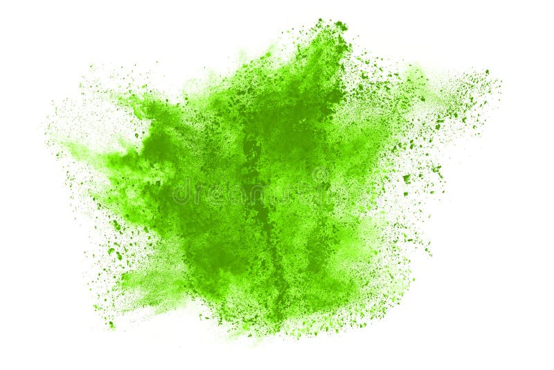 Green Powder Explosion on White Background. Stock Photo - Image of dust ...