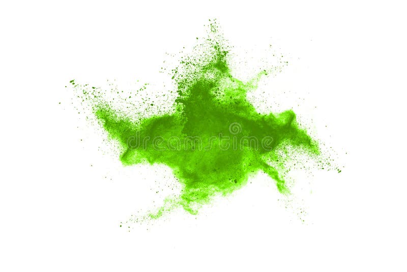 Green Powder Explosion on White Background. Stock Photo - Image of ...