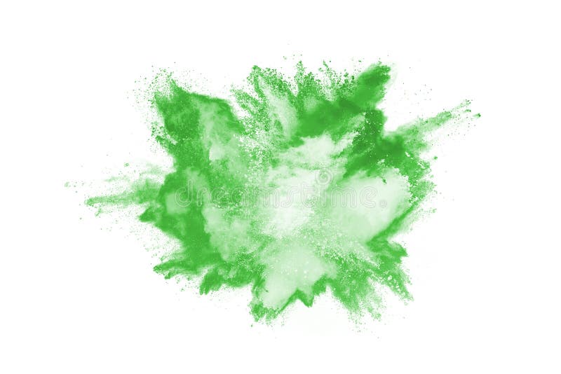 Green Powder Explosion on White Background. Stock Image - Image of dust ...