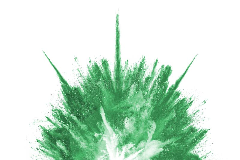 Green Powder Explosion on White Background. Stock Photo - Image of ...