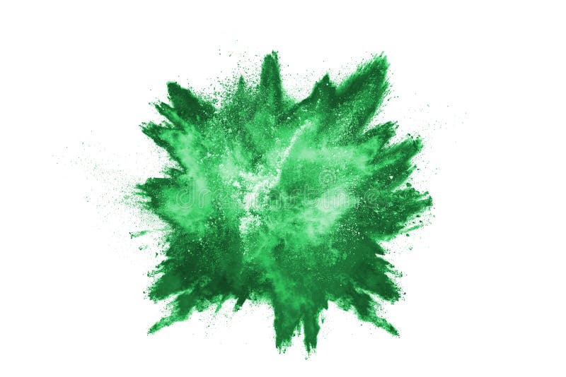 Green Powder Explosion on White Background. Stock Photo - Image of ...