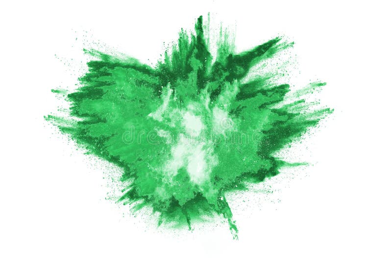 Green Powder Explosion on White Background. Stock Image - Image of bomb ...