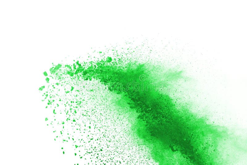 Green Powder Explosion on White Background. Stock Photo - Image of ...