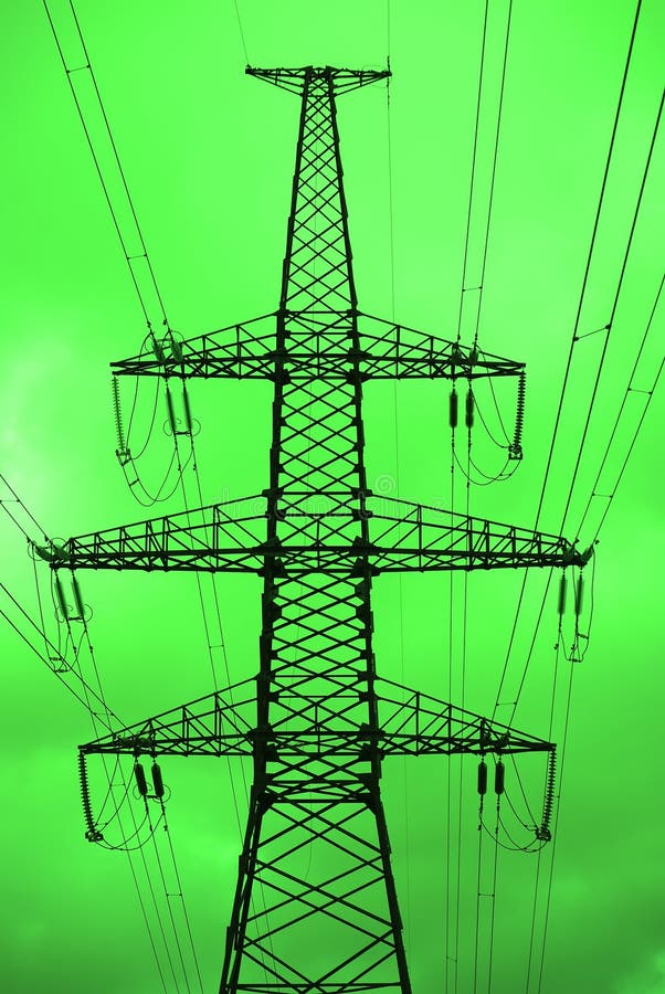 Green power. stock image. Image of steel, tower, silhouette - 16928447
