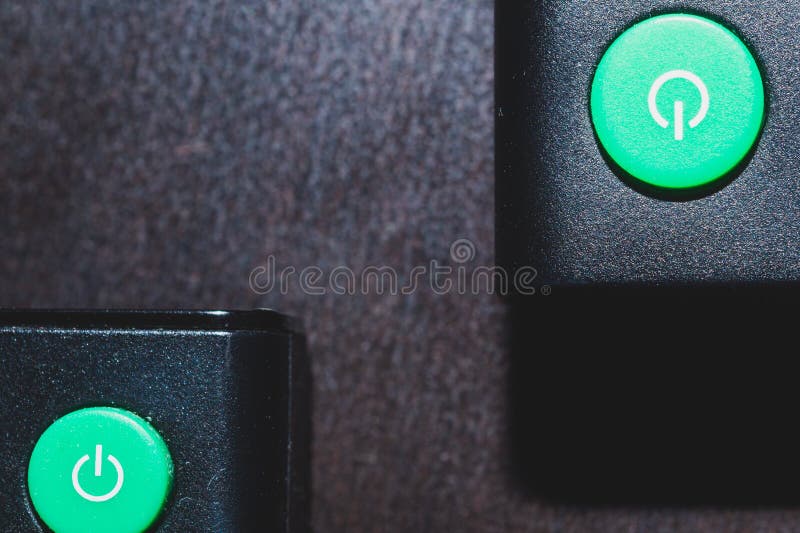 Green Power Buttons on the Remote Control Stock Image - Image of ...