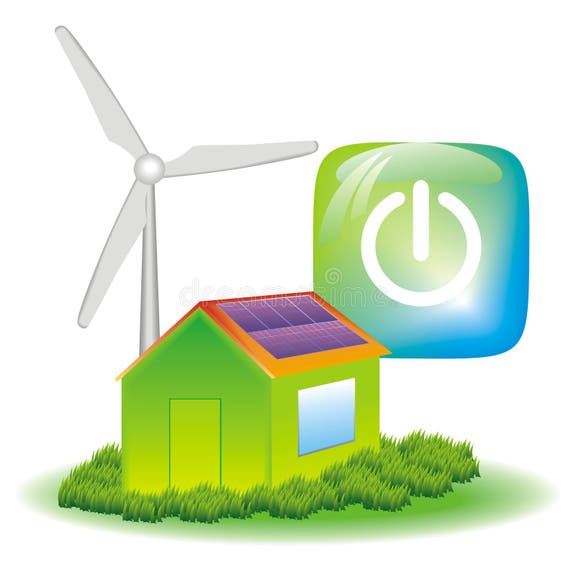 Green power house stock vector. Illustration of building - 19085274