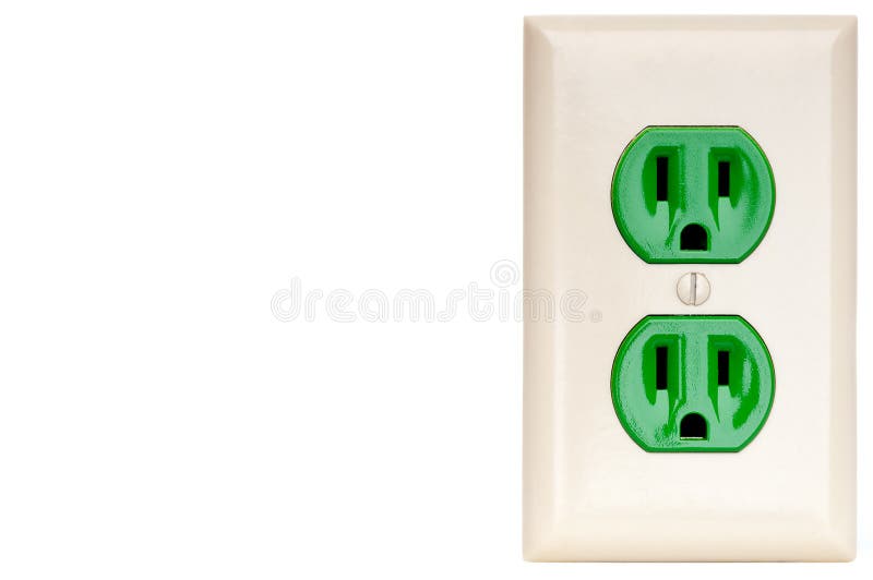 Green power socket stock image. Image of green, single - 29730375