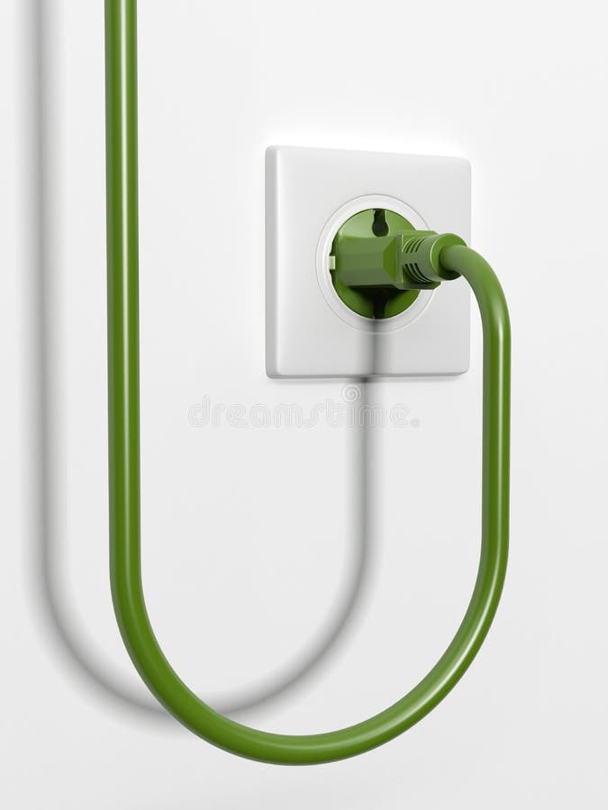 Green Energy Power Outlet Concept Stock Illustration - Illustration of ...