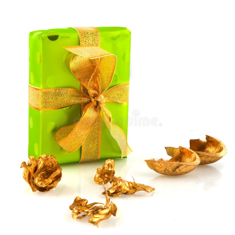 Glossy green presents stock image. Image of bows, wrapped - 8961147