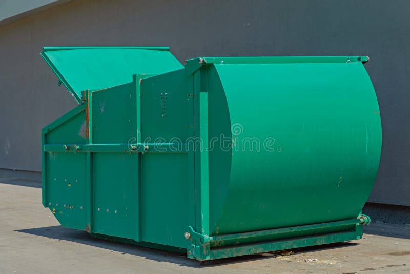 Green Press Container stock image. Image of hydraulic - 226327445