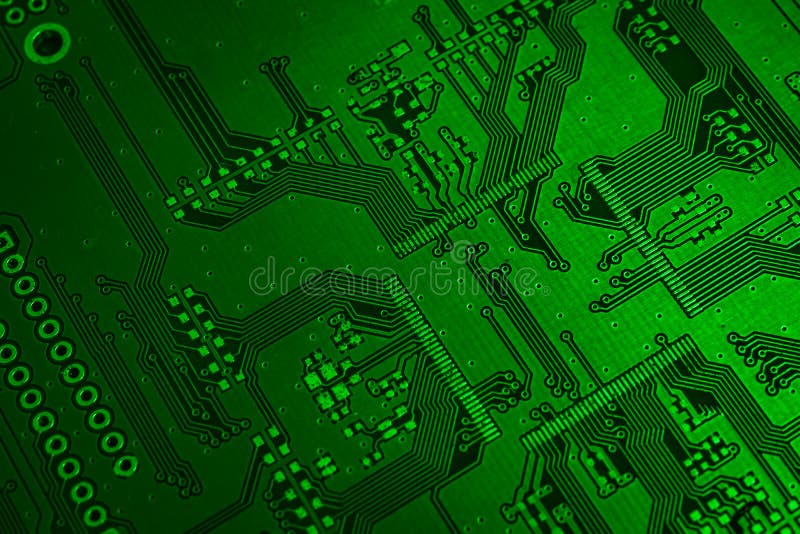 Green Printed Circuit Board with Gold Plating Stock Image - Image of ... Green Printed Circuit Board with Gold Plating Stock Image - Image of ...