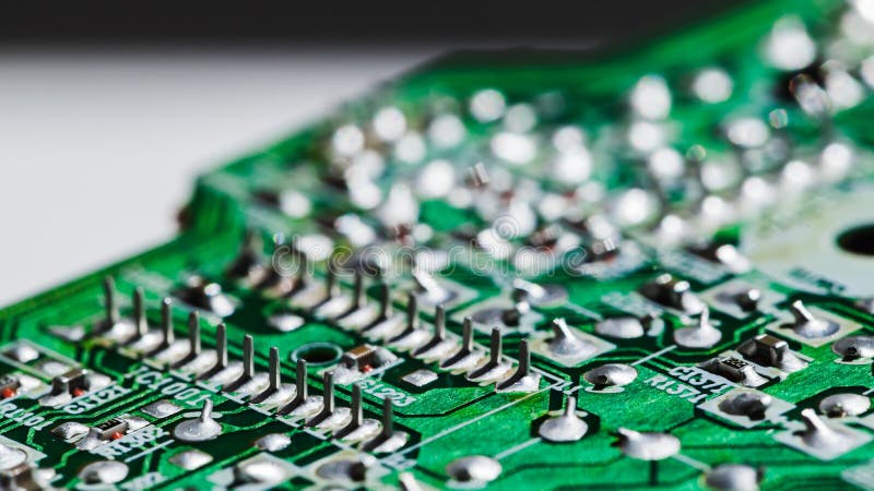 Green Printed Circuit Board, Micro Electronics Component Stock Photo ...