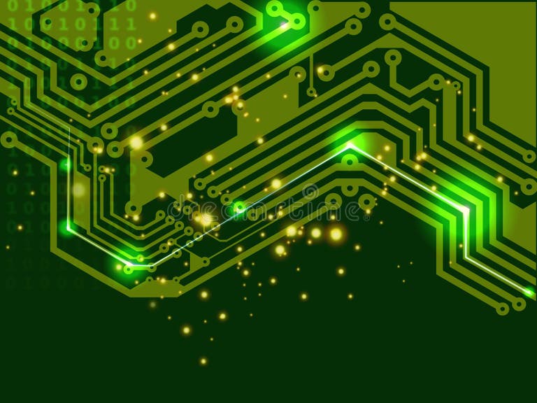 Green Printed Circuit Board (PCB) Stock Illustration - Illustration of ...