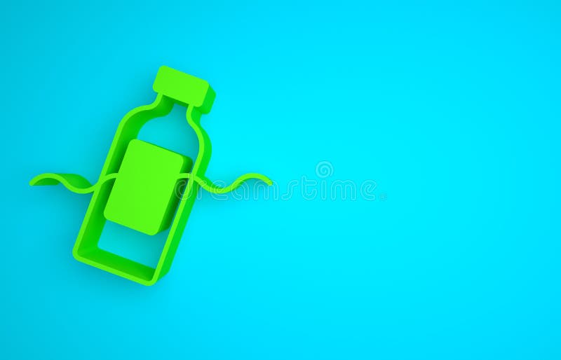 Green the Problem of Pollution of the Ocean Icon Isolated on Blue ...