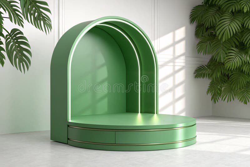 Green Product Display Podium - Generated by Ai Stock Illustration ...