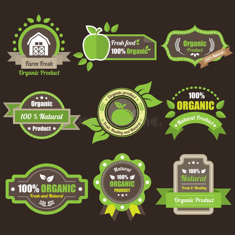 Ecogreen product labels stock vector. Illustration of fresh - 58048616