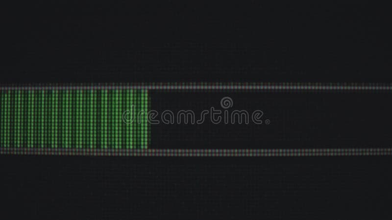 Green Digital Progress Bar on Dark Background Screen Display Stock ...