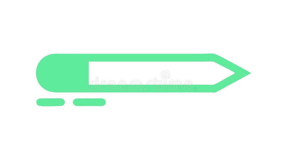 Green Progress Bar or Pencil Icon, Development Creativity, Vector ...
