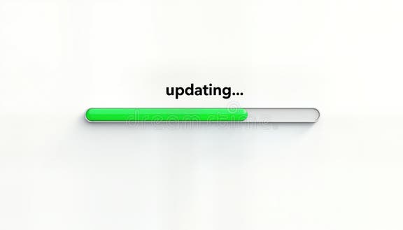 Green Progress Bar Updating on White Background. System Software Update ...