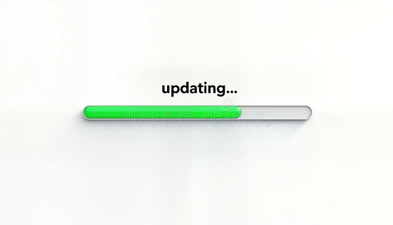 Green Progress Bar Updating on White Background. System Software Update ...