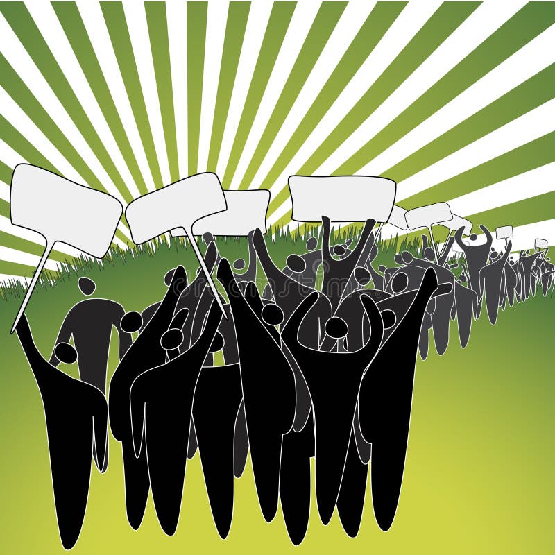 Illustration of Demonstrating Crowd in Peaceful March Stock ...