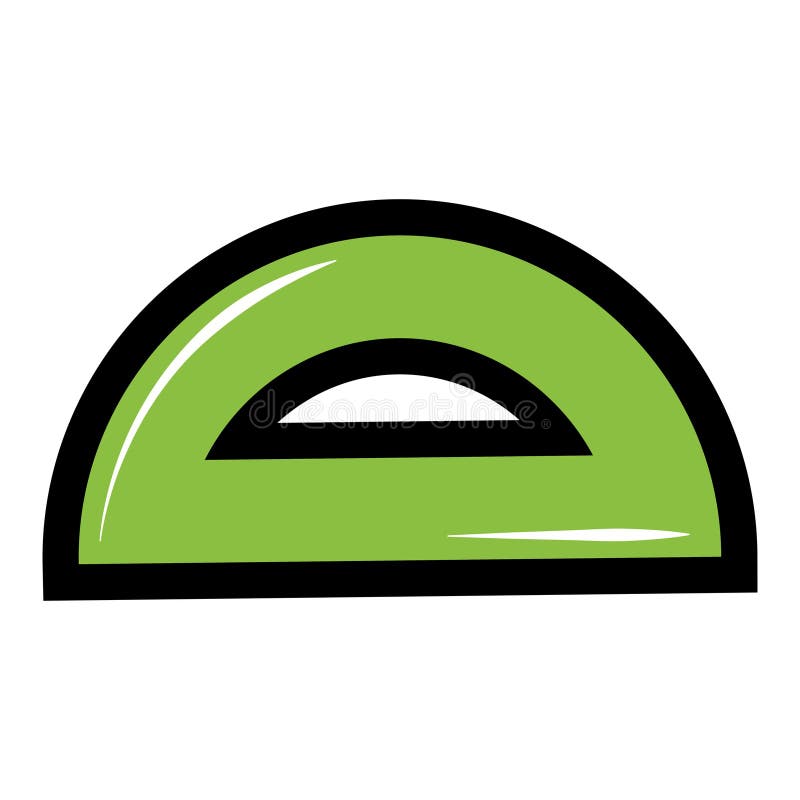 Green Protractor Cartoon Style. Vector Stock Vector - Illustration of ...